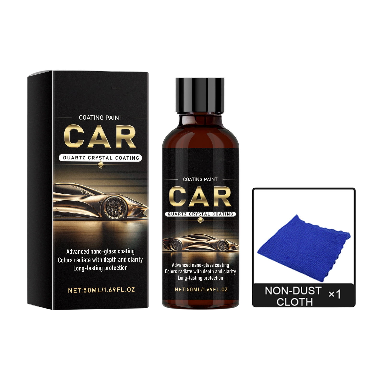 Car Quartz Crystal Coating Spray, 3-in-1 Nano Formula Repels Dirt, Bird ...