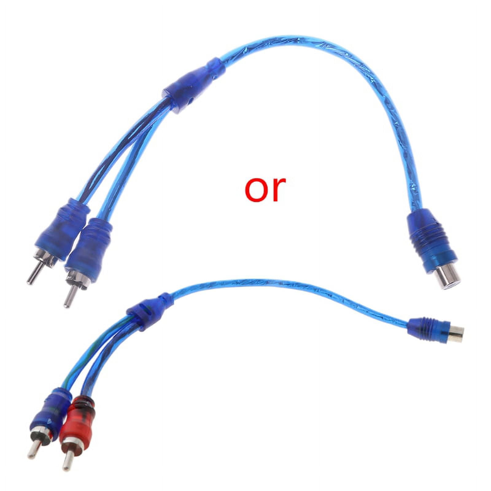 Car RCA Adapter Cable 2 Male 1 Female Wire Y-Splitter Stereo Audio ...