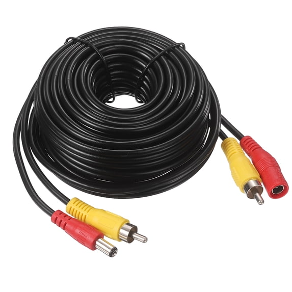 Car RCA DC Video Extension Cable, 49.2FT/15M 2 in 1 RCA Video & DC ...