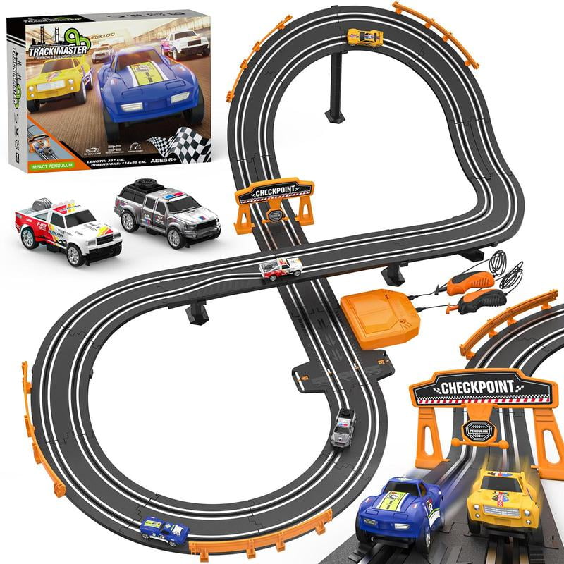 Car Race Track Sets with 4 Slot Cars, Electric Race Car Track Include ...