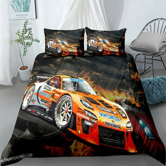 Car Racing 3d Bedding Set King Double Full Twin Single Size Duvet Cover ...