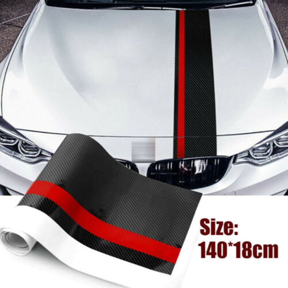 Car Racing Stripes 5D Carbon Fiber Car Rally Racing Stripes Front Hood ...