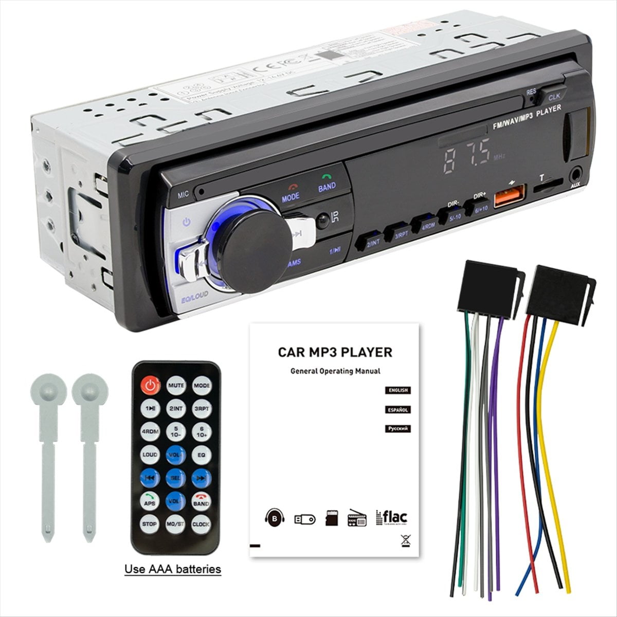 Car Radio 1 DIN Stereo Player Digital Bluetooth Car MP3 Player FM Radio ...