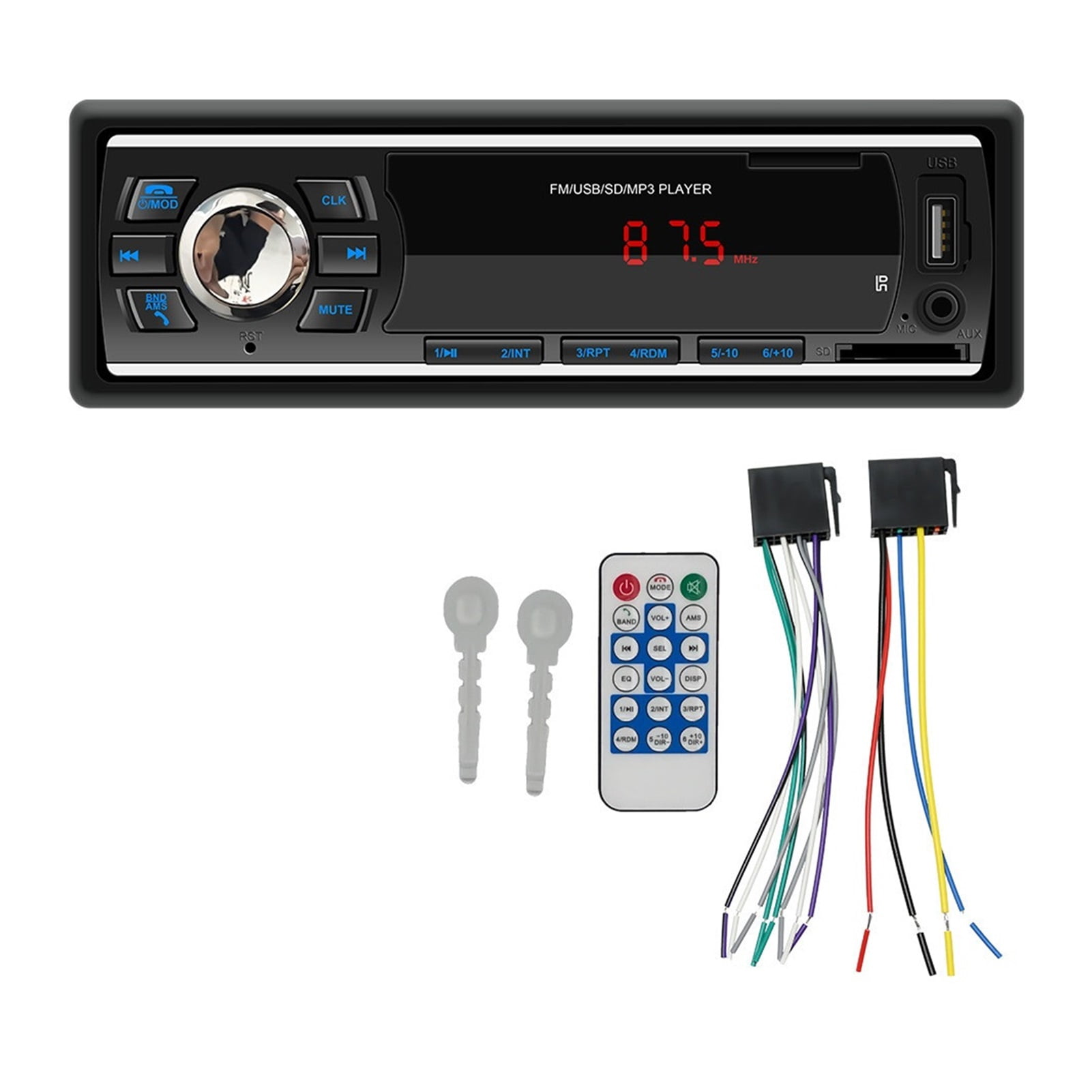 Car Radio 1 Din Bluetooth Car MP3 Player 4X45W Multimedia Automobile FM ...