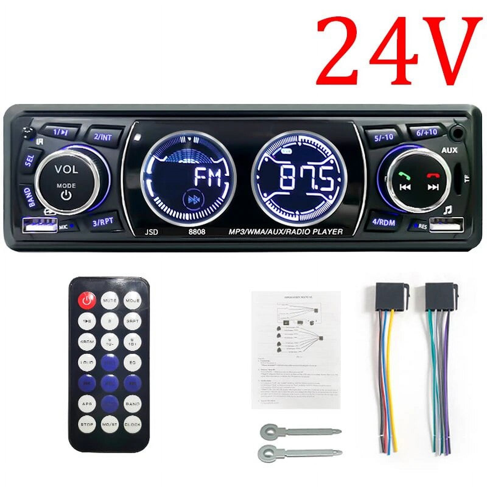 Car Radio 1din Audio Bluetooth Stereo MP3 Player FM Receiver 60Wx4 ...