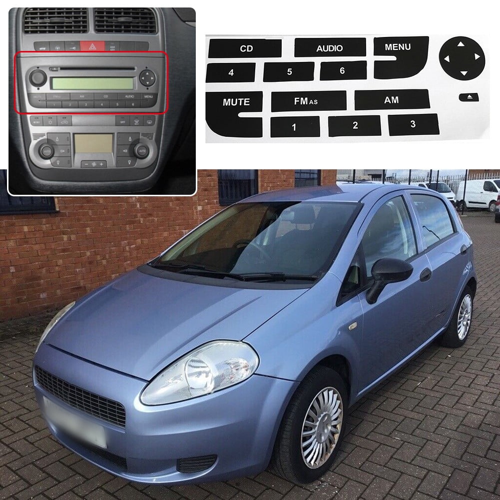 Front Radio Button Repair CD Decals Stickers Replacement For Fiat Grand ...