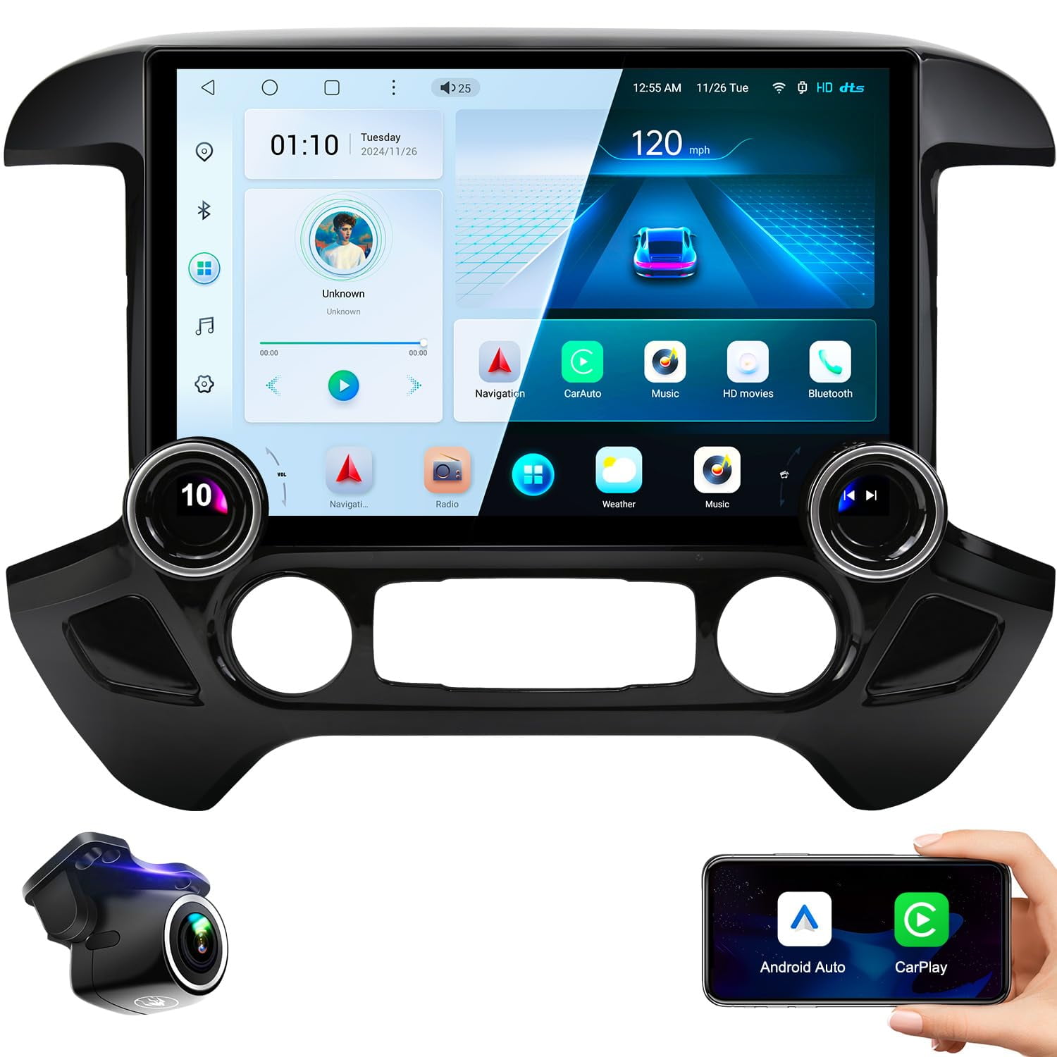 Car Radio for Chevy Silverado GMC Sierra Car Stereo Upgrade 2014-2018 ...