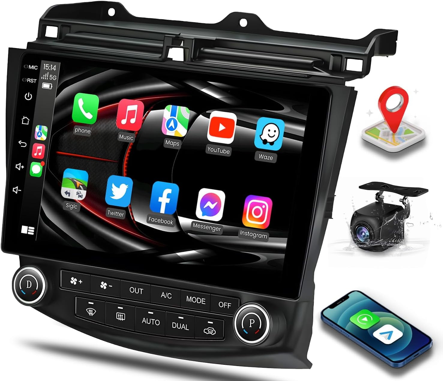 Car Radio for Honda Accord 2003-2007 Car Stereo with Wireless Carplay ...