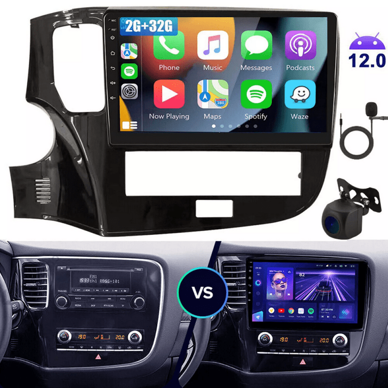 IKASEFU Car Radio for Mitsubishi Outlander 2020 2021 2022 10.1 inch Android 13 Touch Screen Stereo Carplay Android Auto Hi Fi
