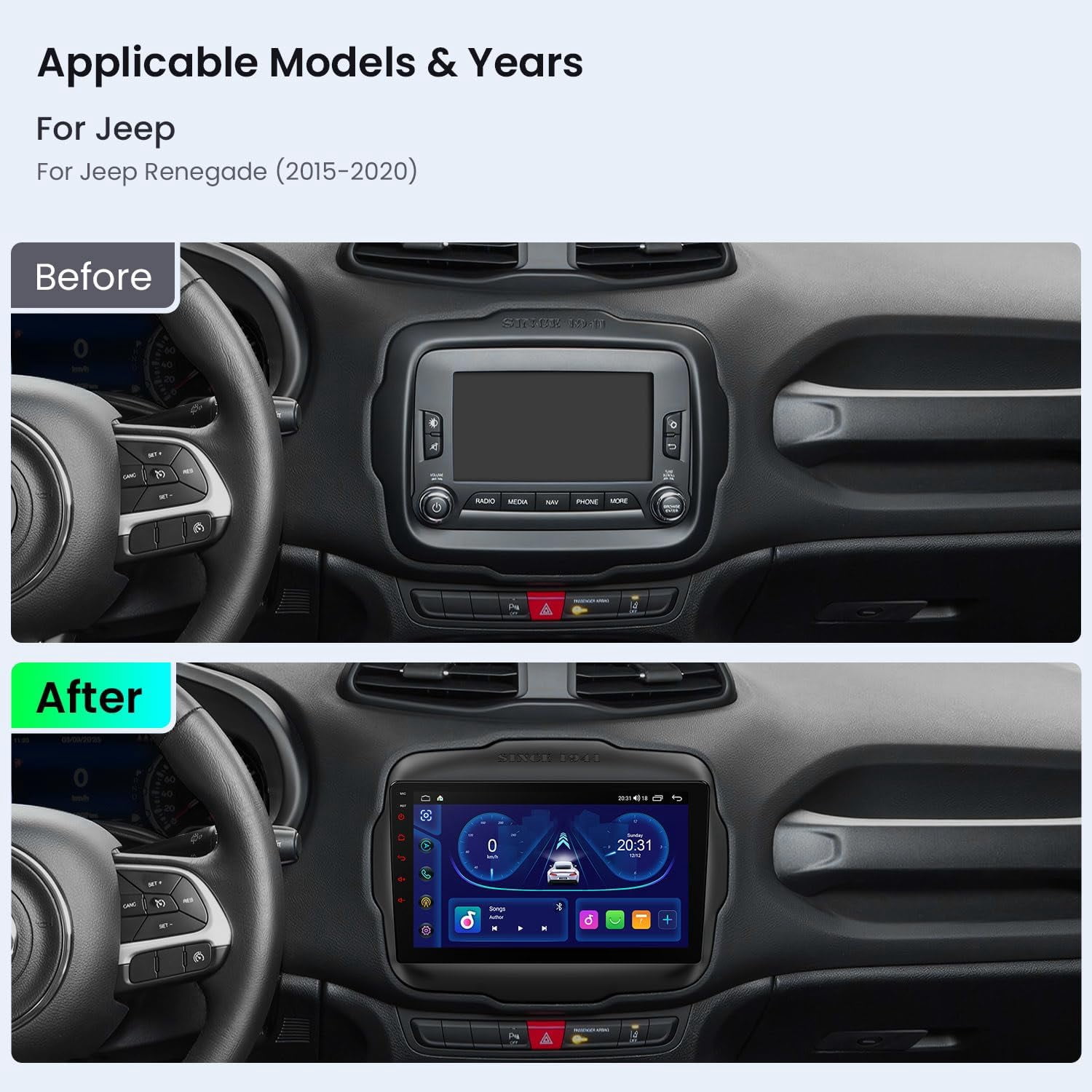 Car Radio Stereo Android 15 9-inch Touch Screen GPS Navi Head Unit Fit ...