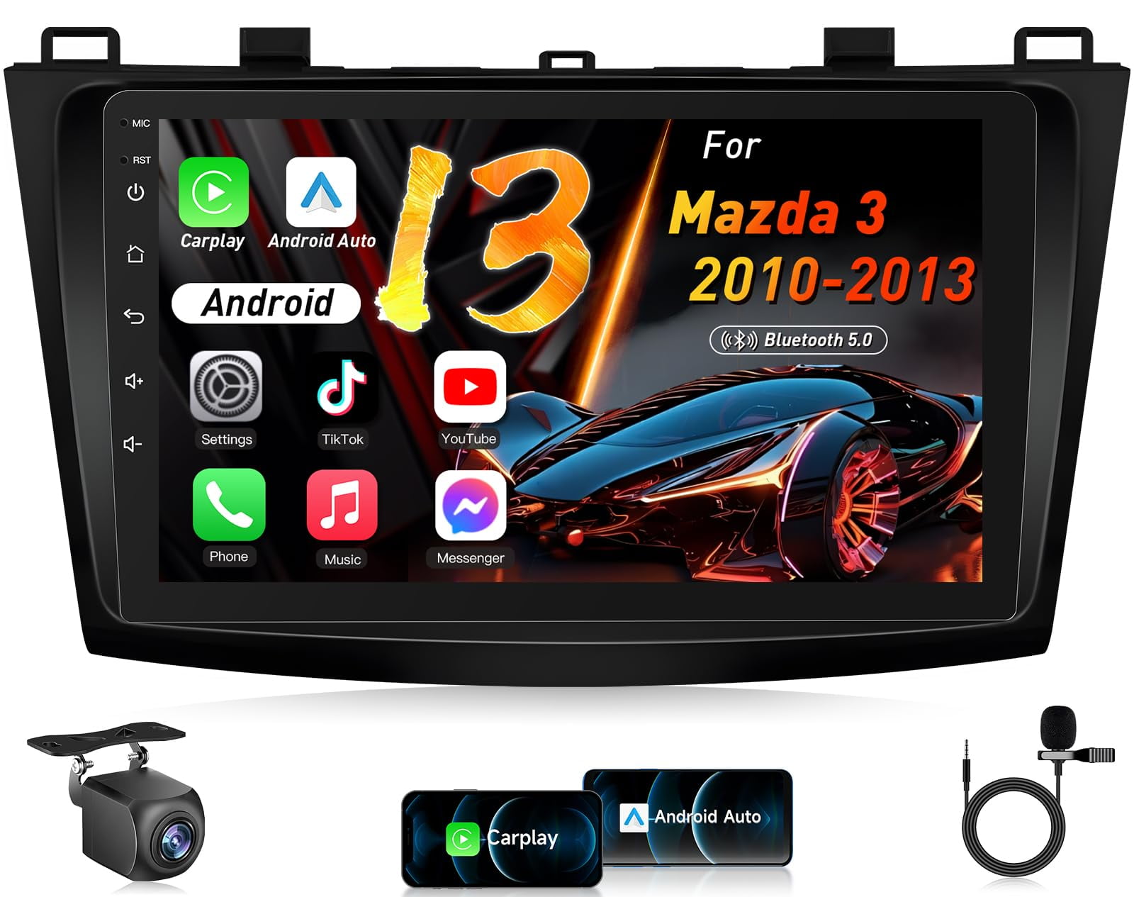 Car Radio Stereo for Mazda 3 2010-2013 : Upgrade 4+32G 5G-WiFi 9" 1280 ...