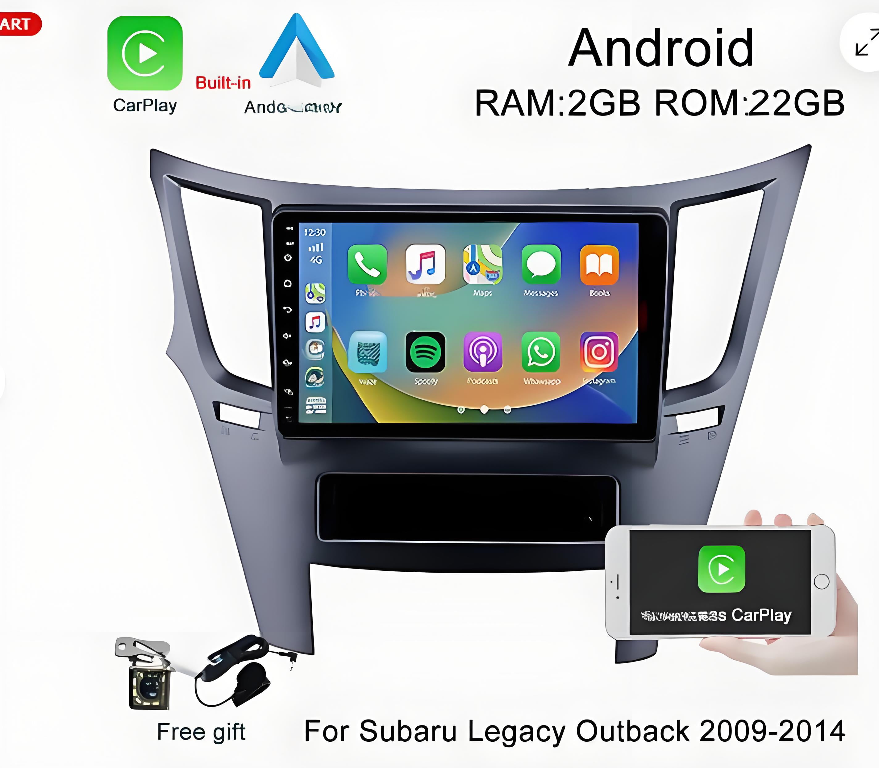 Car Radio Stereo for Subaru Outback Legacy 2009-2014 9 Inch Android 14 ...