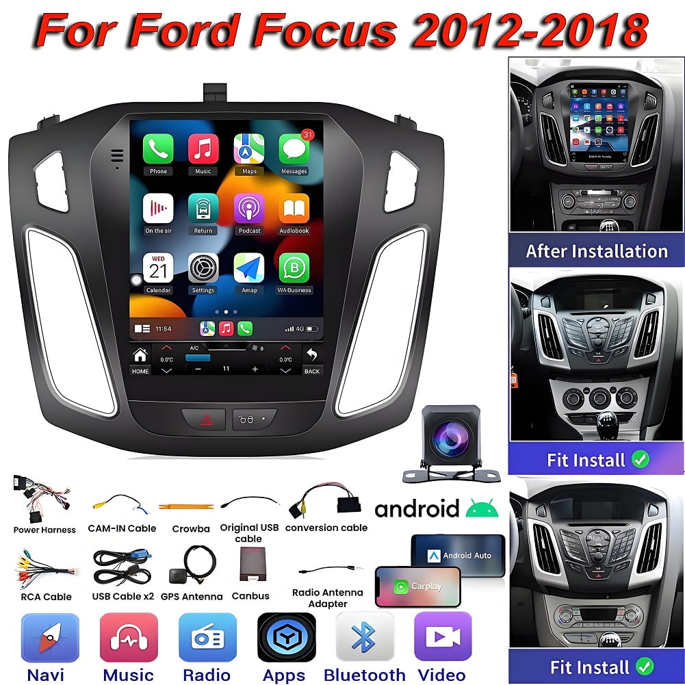 Car Radio Stereo for Ford Focus 2012-2018, Android 13 9 Inch Built-in ...