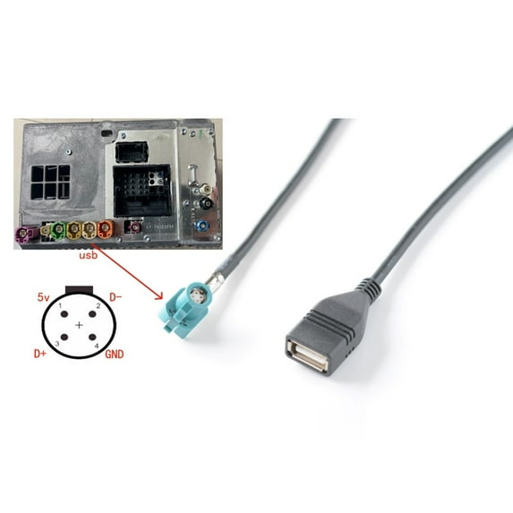 Car Radio- Usb Video Cable- Connector 4 Pin Wire Harness- For Bmw Nbt For Evo Host 100Cm Car ...