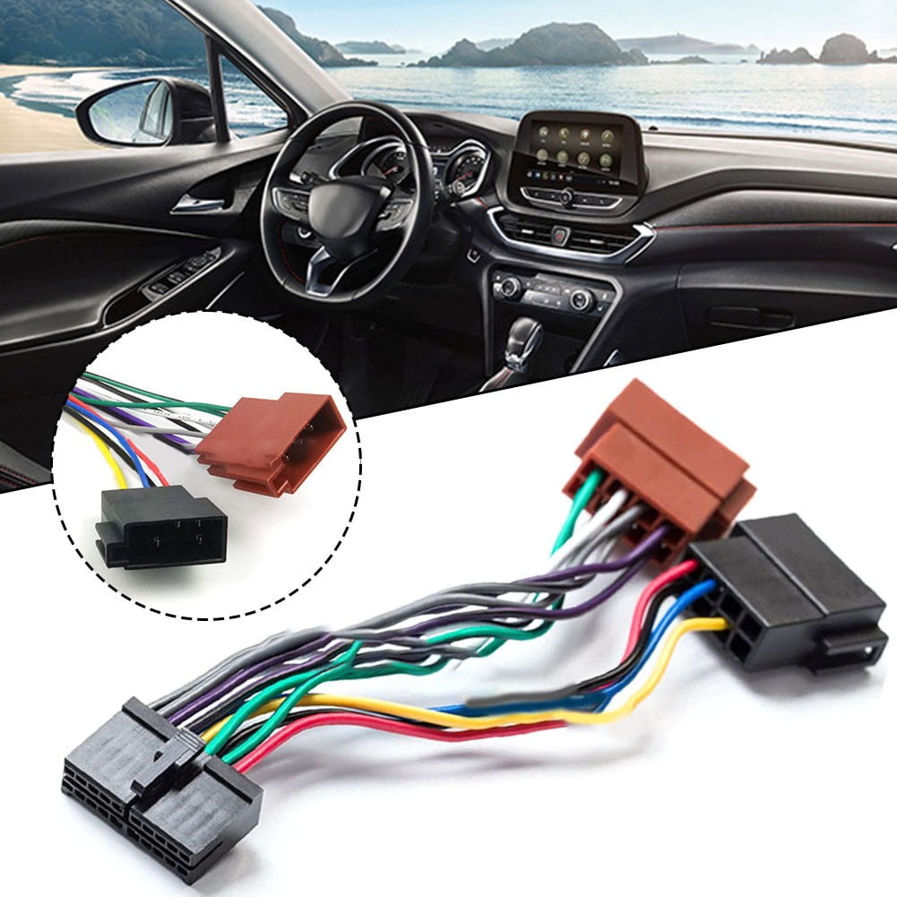 Car Radio Wire Harness 20 Pin Cd Audio Wiring Connector Iso Split ...