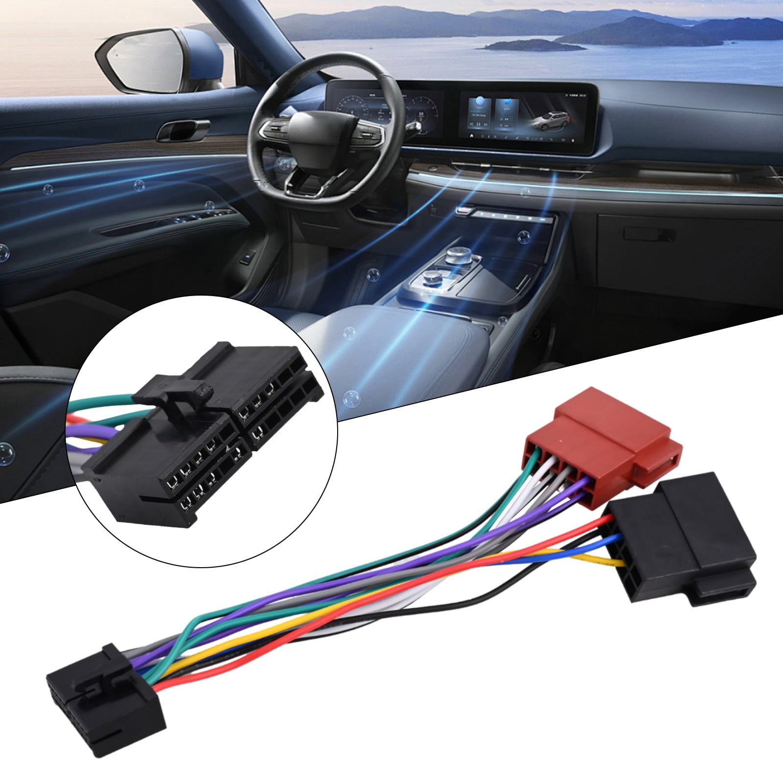 Car Radio Wire Harness 20 pin CD Audio Wiring Connector ISO Split ...
