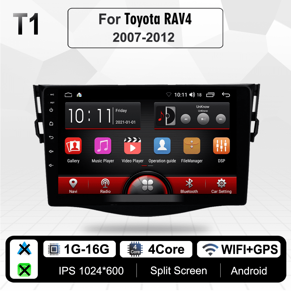 Car Radio for Toyota RAV4 Rav4 2007-2012 2Din Stereo Android Auto ...