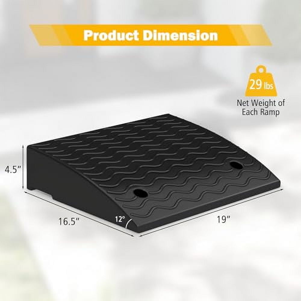 Car Ramps, 2 PCs Rubber Curb Ramps for Driveway, 4.5" Threshold Ramp ...