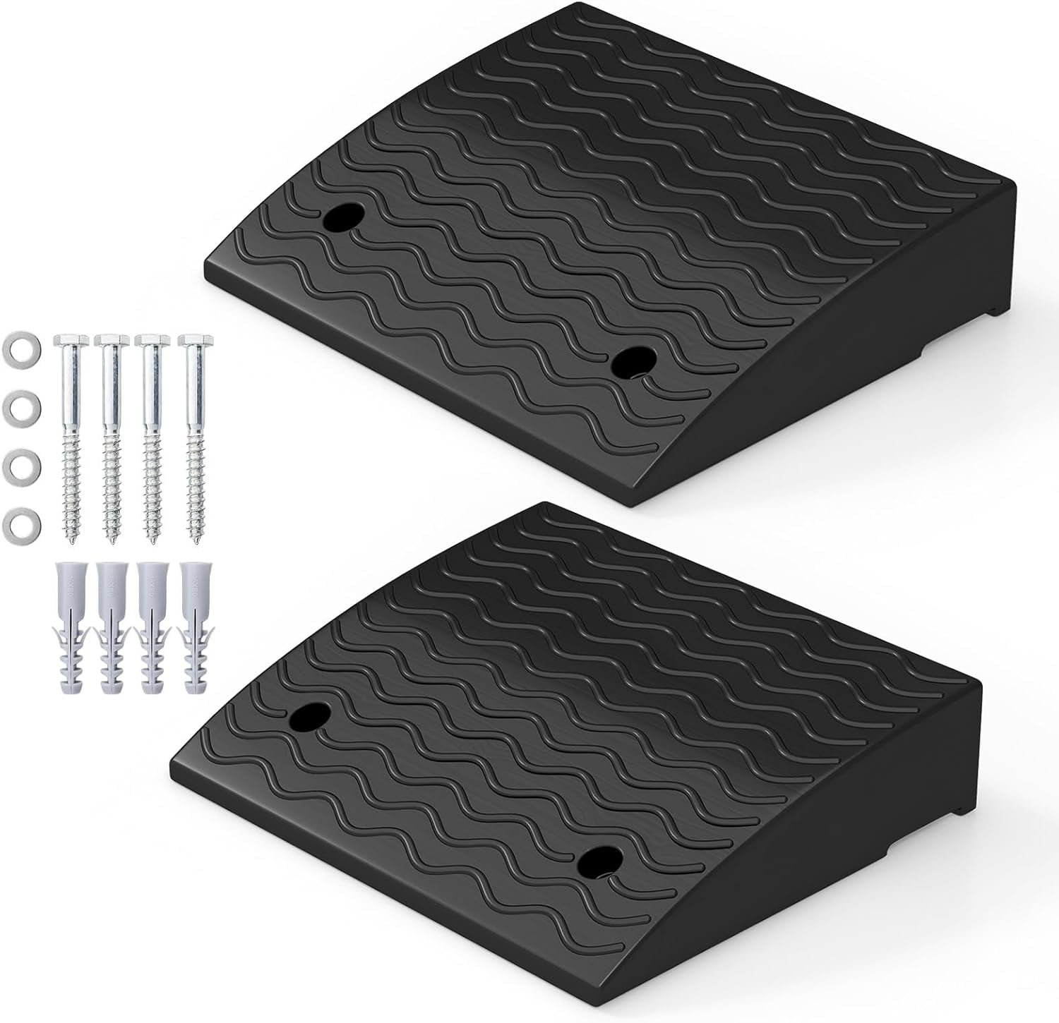 Car Ramps, Rubber Curb Ramps for Driveway, Threshold Ramp Set Heavy ...