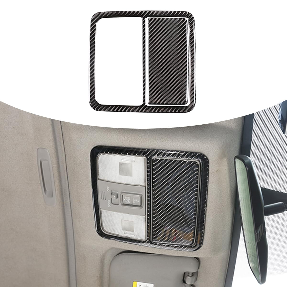 Car Real Carbon Fiber Front Overhead Reading Light Lamp Panel Frame ...