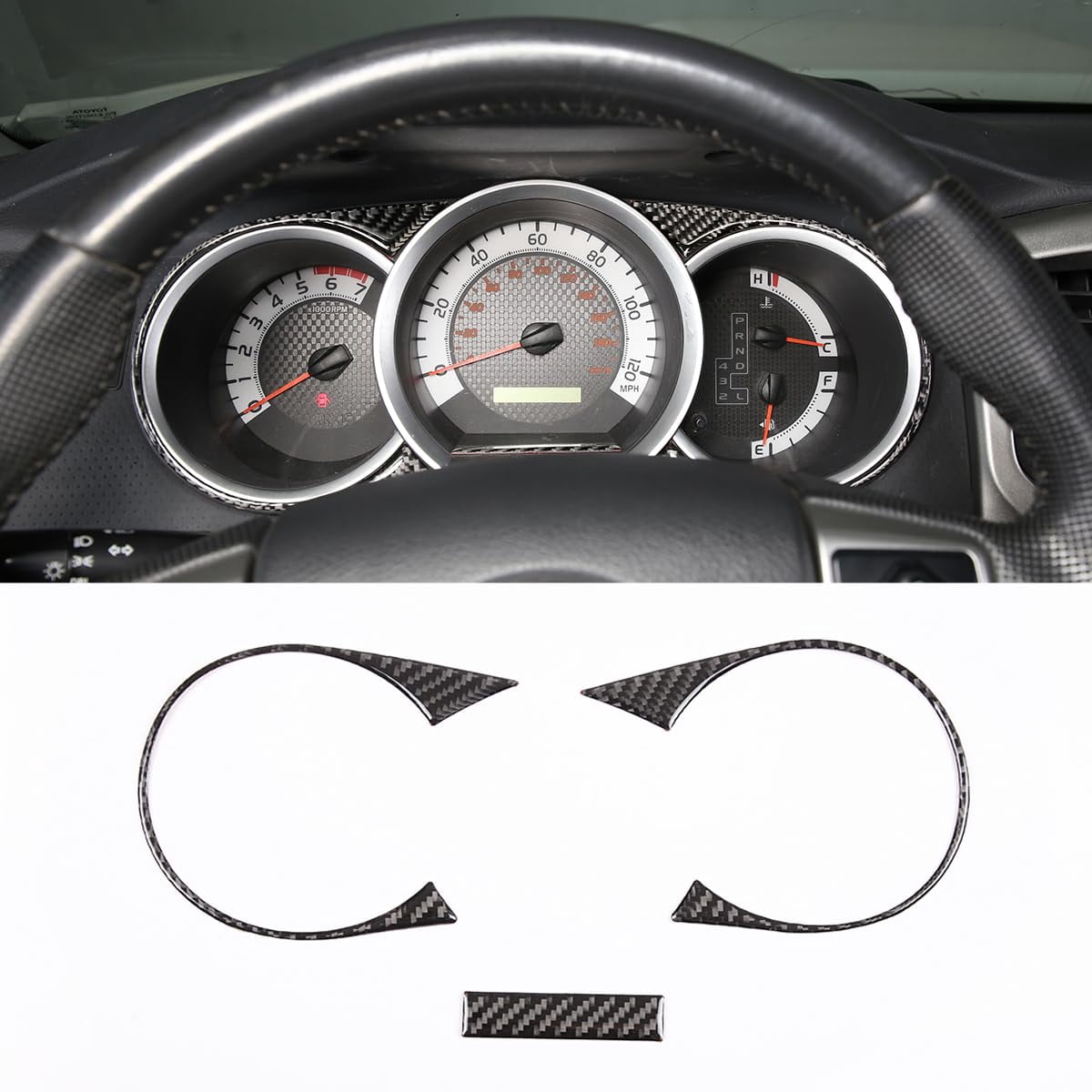 Car Real Soft Carbon Fiber Dashboard Speed Frame Trim Sticker Fit for ...