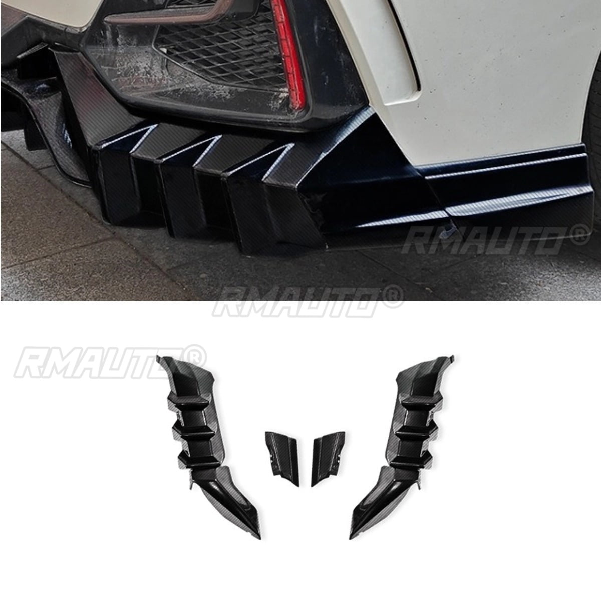 Car Rear Bumper Lip Diffuser Body Kit For Honda Civic Type R Sedan 2016 ...