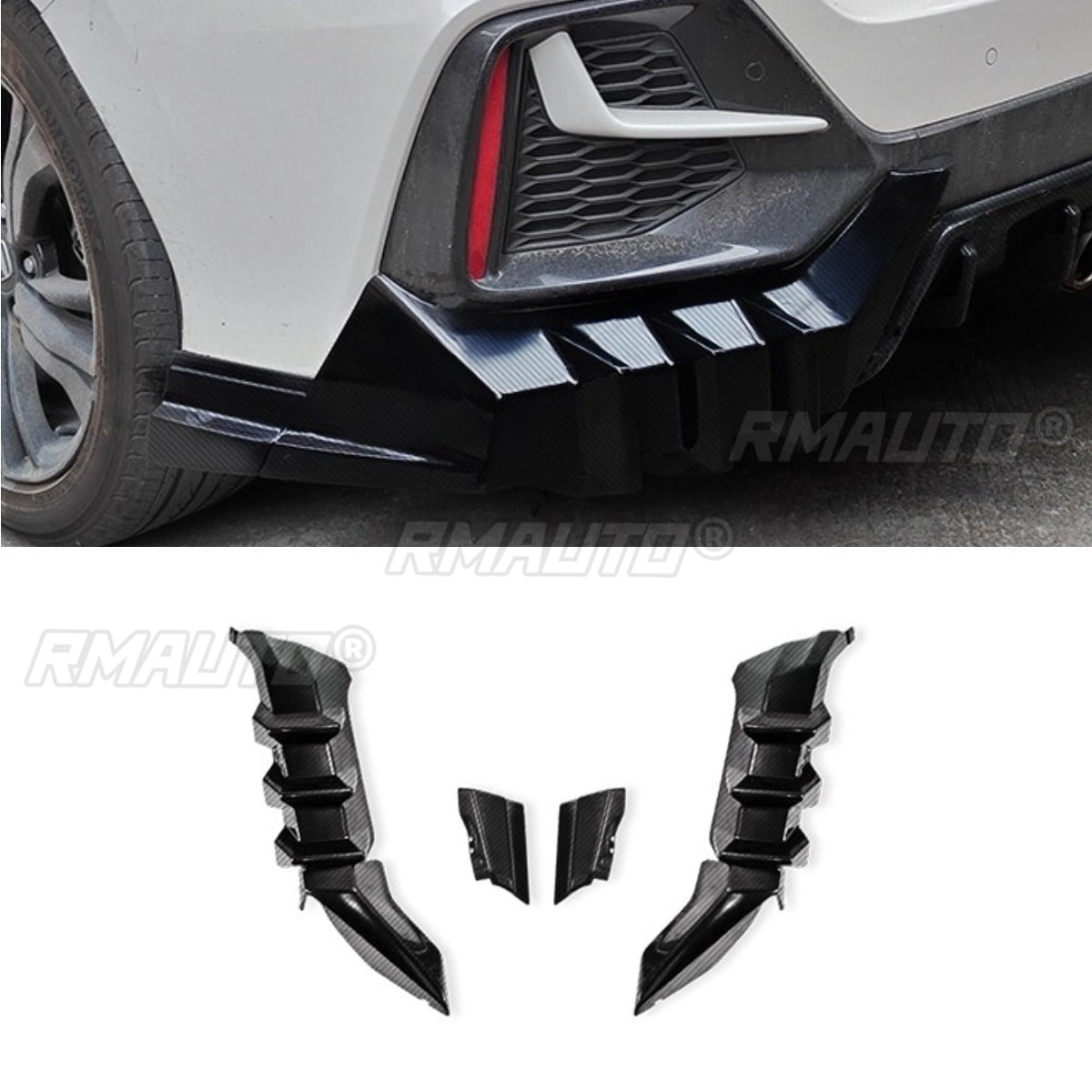 Car Rear Bumper Lip Splitter Body Kit For Honda Civic 2016-2021 ...