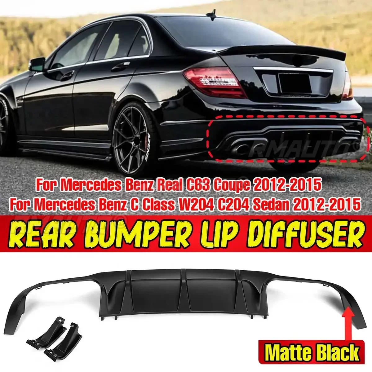Car Rear Bumper Protector For Mercedes For Benz C Class W204 C204 Sedan ...