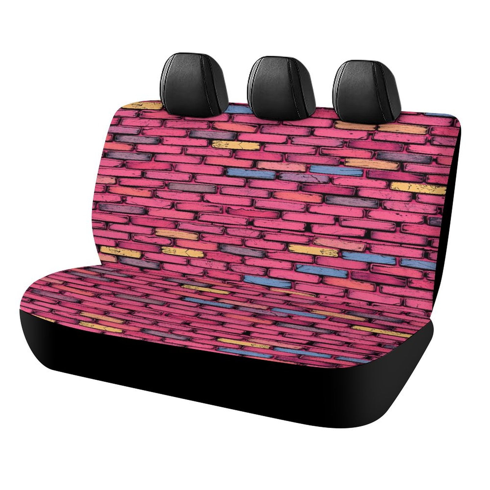 Car Rear Seat Cover Colorful Brick Wall Car Decoration Universal Seat ...