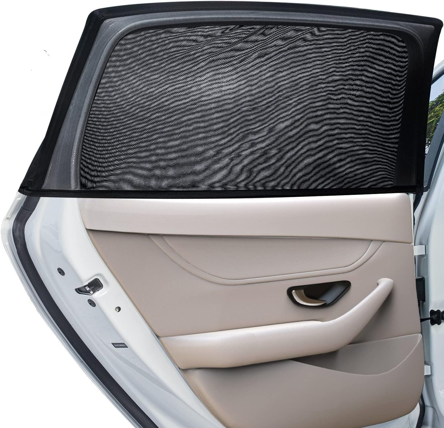 Car Rear Side Window Shade,2 Pack Stretchy Mesh Car Window Screen Sun ...