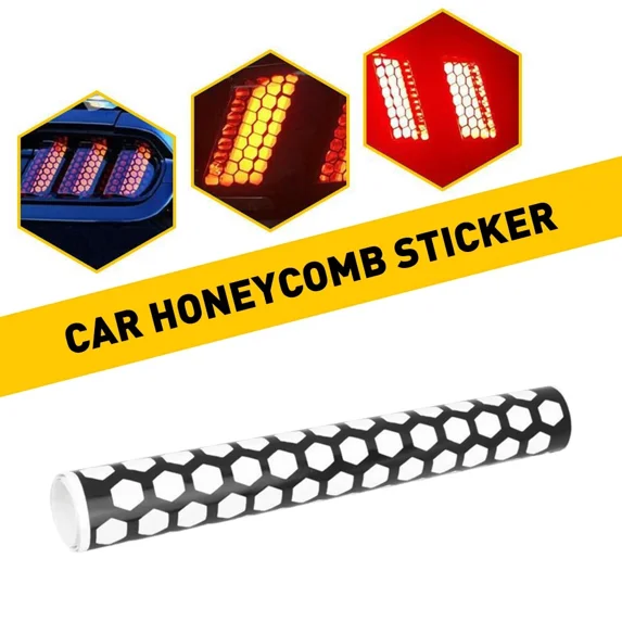 Car Rear Tail Light Cover Black Honeycomb Tail-Lamp Sticker Decal ...