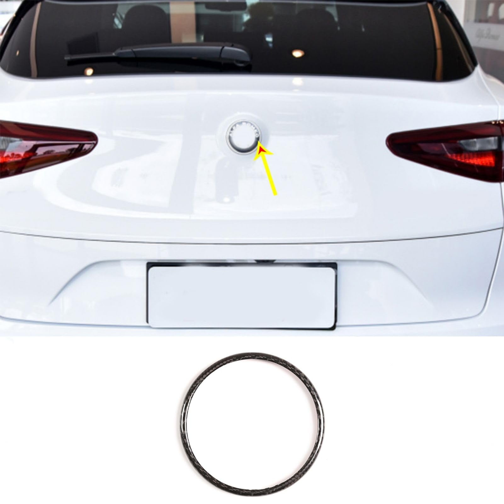 Car Rear Trunk Door KEF16 Logo Frame Cover Trim for Alfa Romeo Giulia ...
