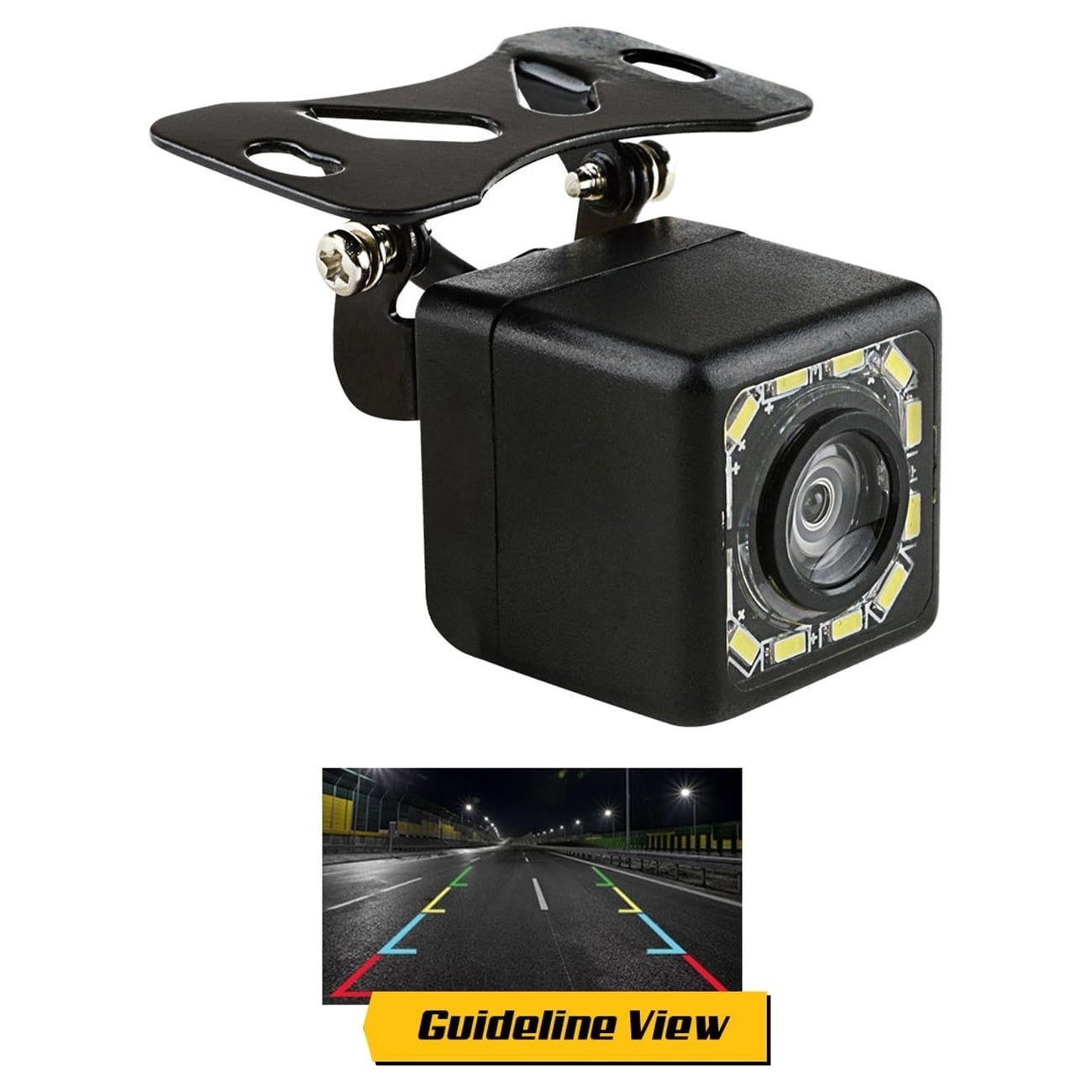 Car Rear View Camera with 12 LED Lights and Guideline View Waterproof ...