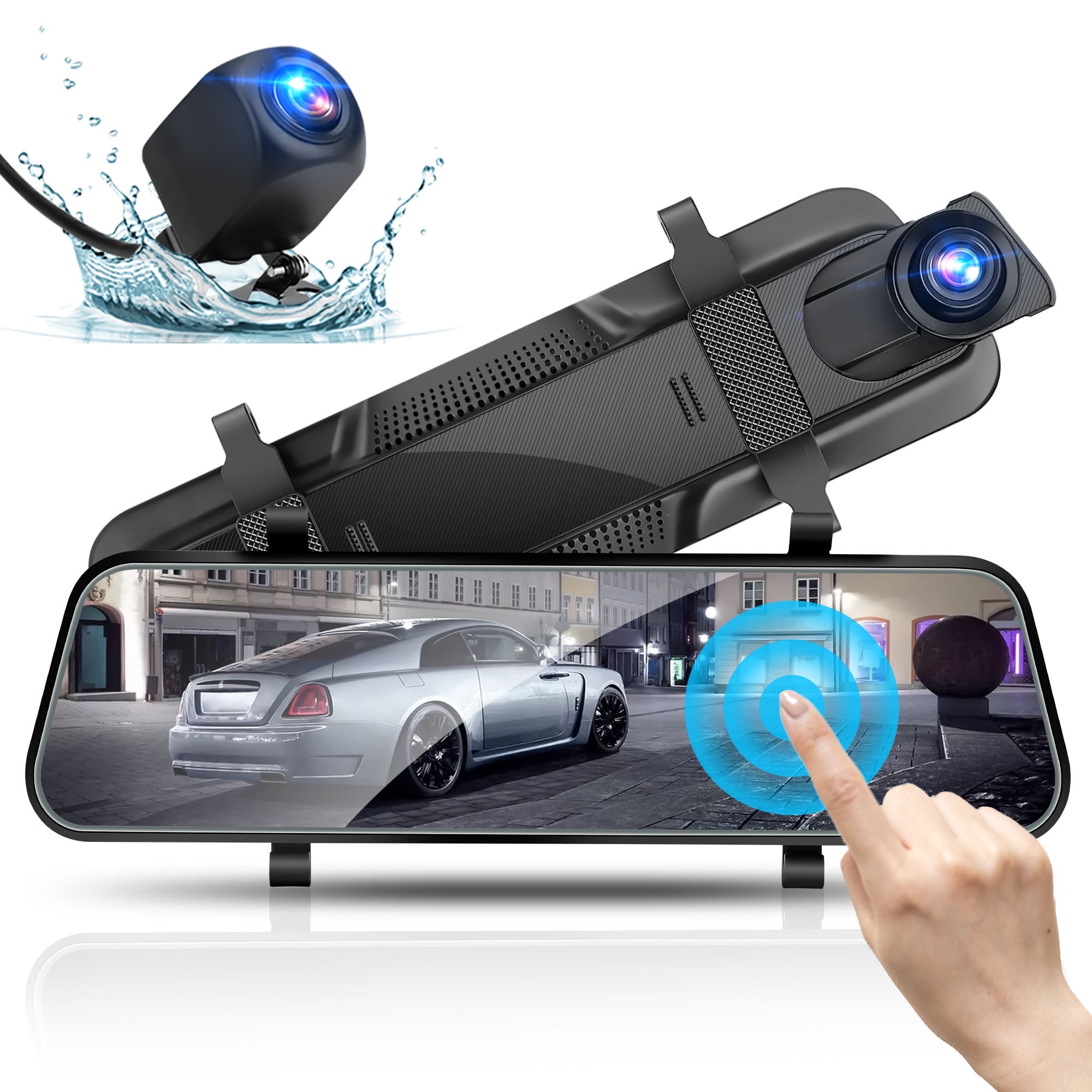 Car Rear View Mirror Camera, 5" Mirror Backup Camera, 1080P Dash Camera ...