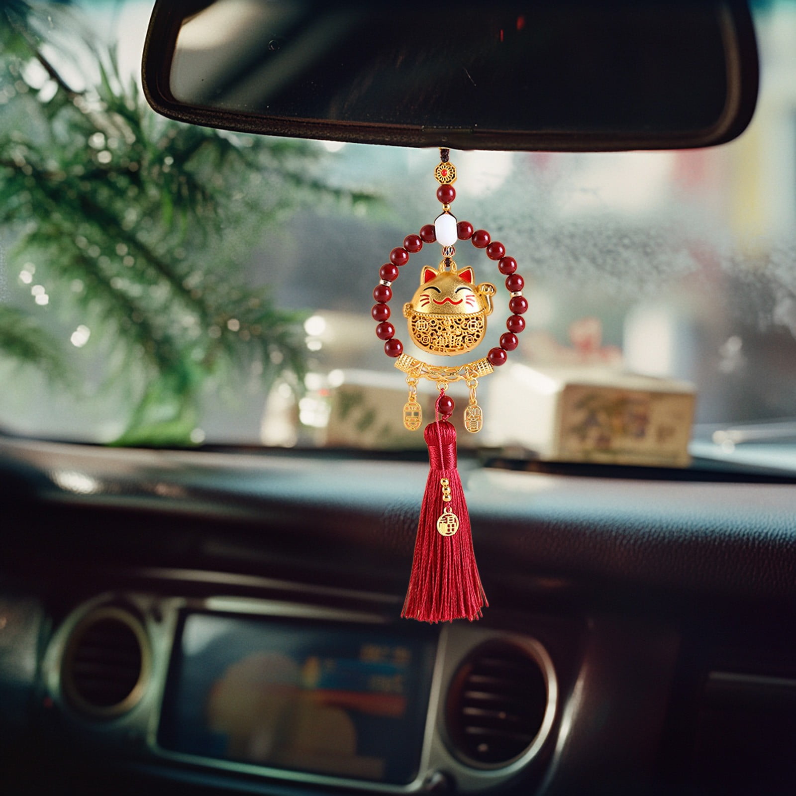 Car Rear View Mirror Charm Hanging Pendant,Chinese Knot Tassel Car ...