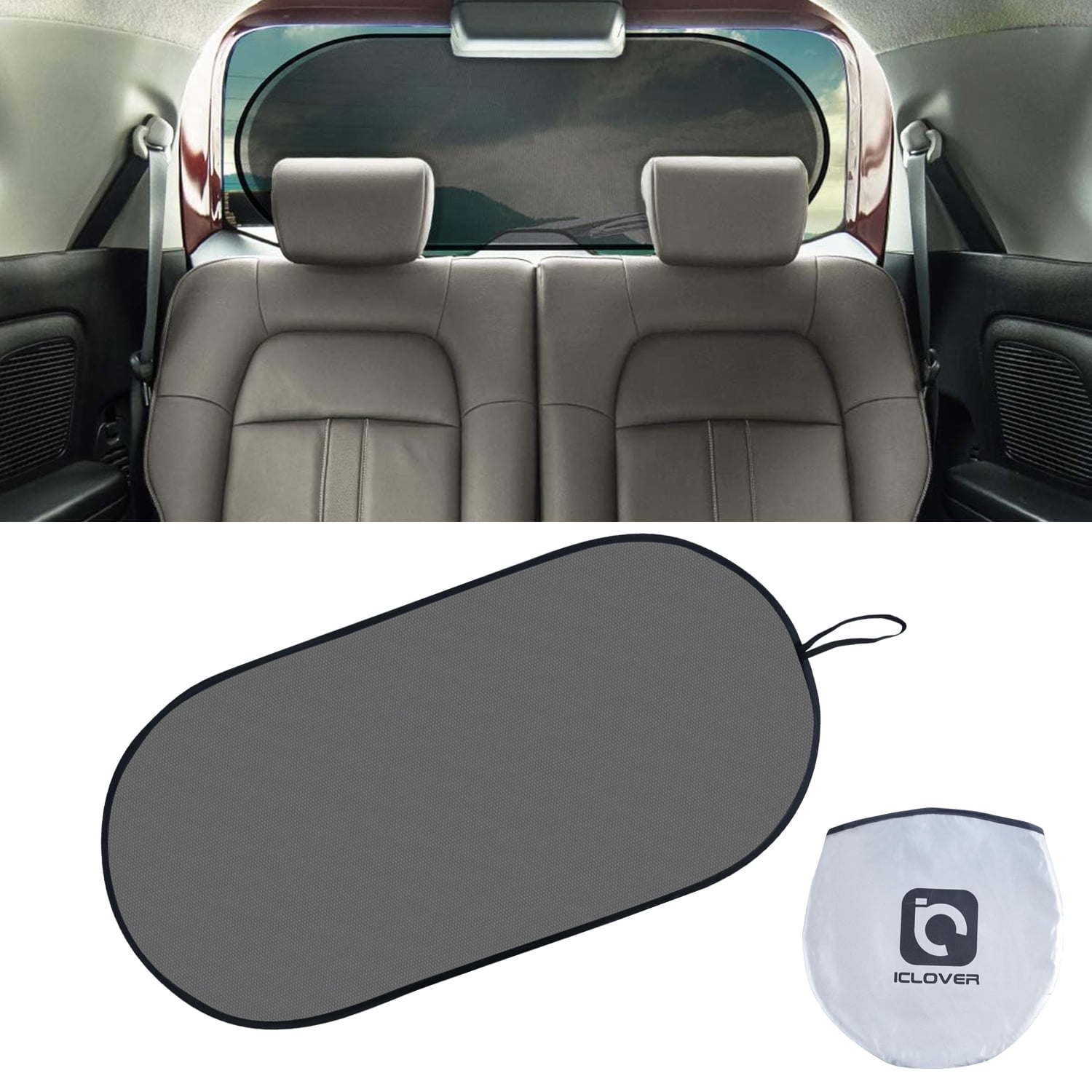 Car Rear Window Shade, 39.4 x 19.7 in Universal Mesh Back Window Visor ...