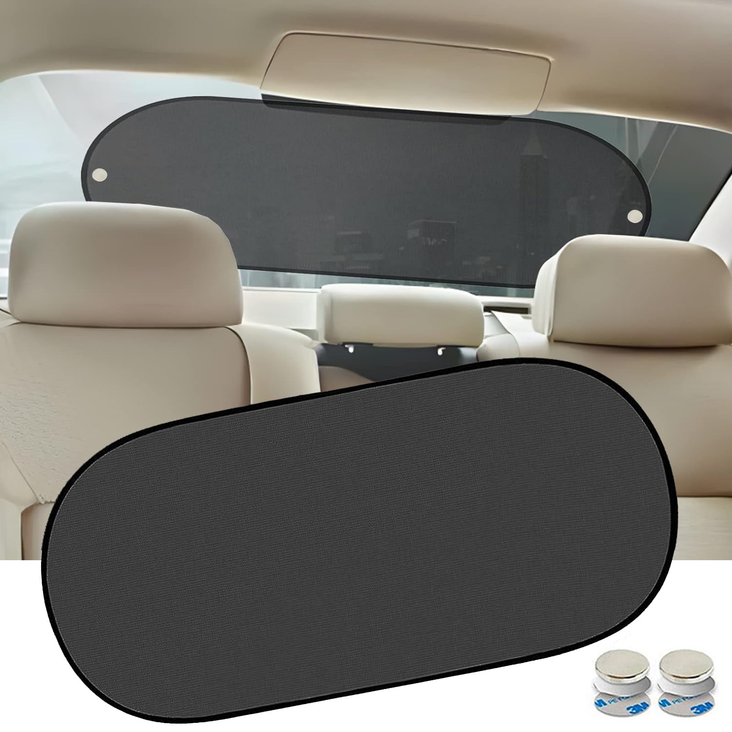 Car Rear Window Shade UV Protection Window Screen Sun Visor For Car Back Window Car Sunshade With Strong Magnets For Family Baby Pet