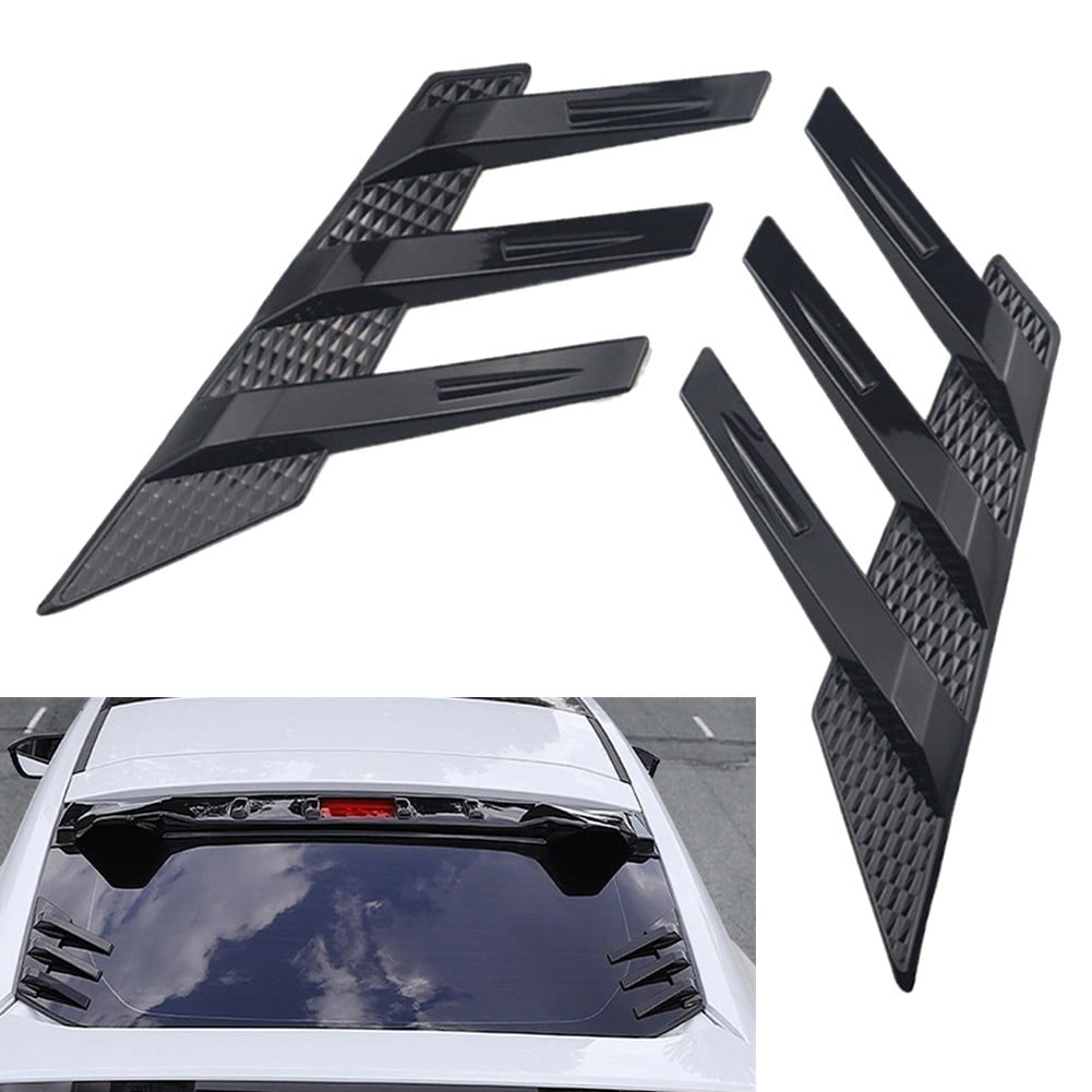 Car Rear Windshield Sticker Trim for Most Cars - Black Carbon Fiber ...