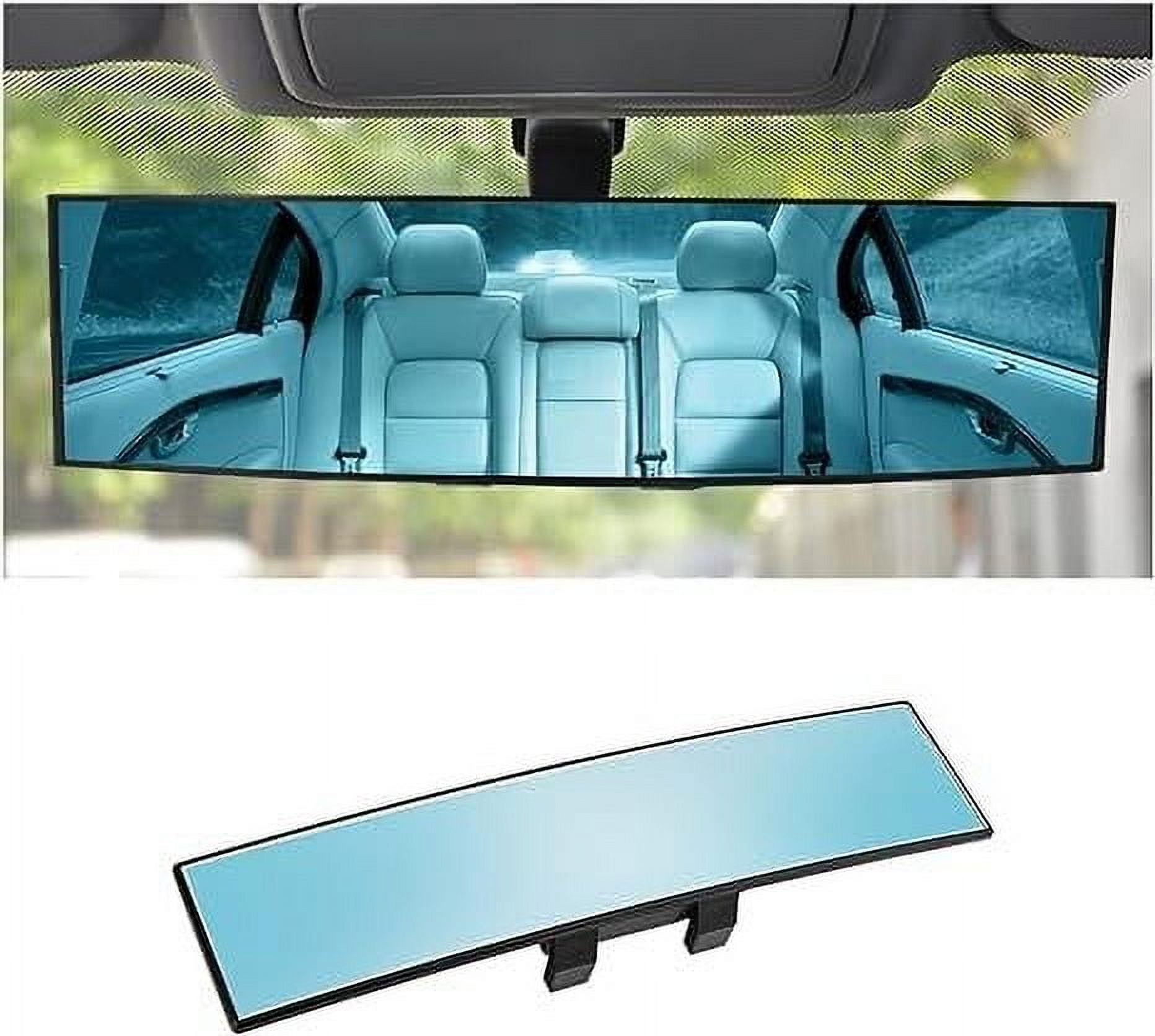 Car Rearview Mirror, 12 Inch Panoramic Wide Angle Anti-Glare, Clip on ...