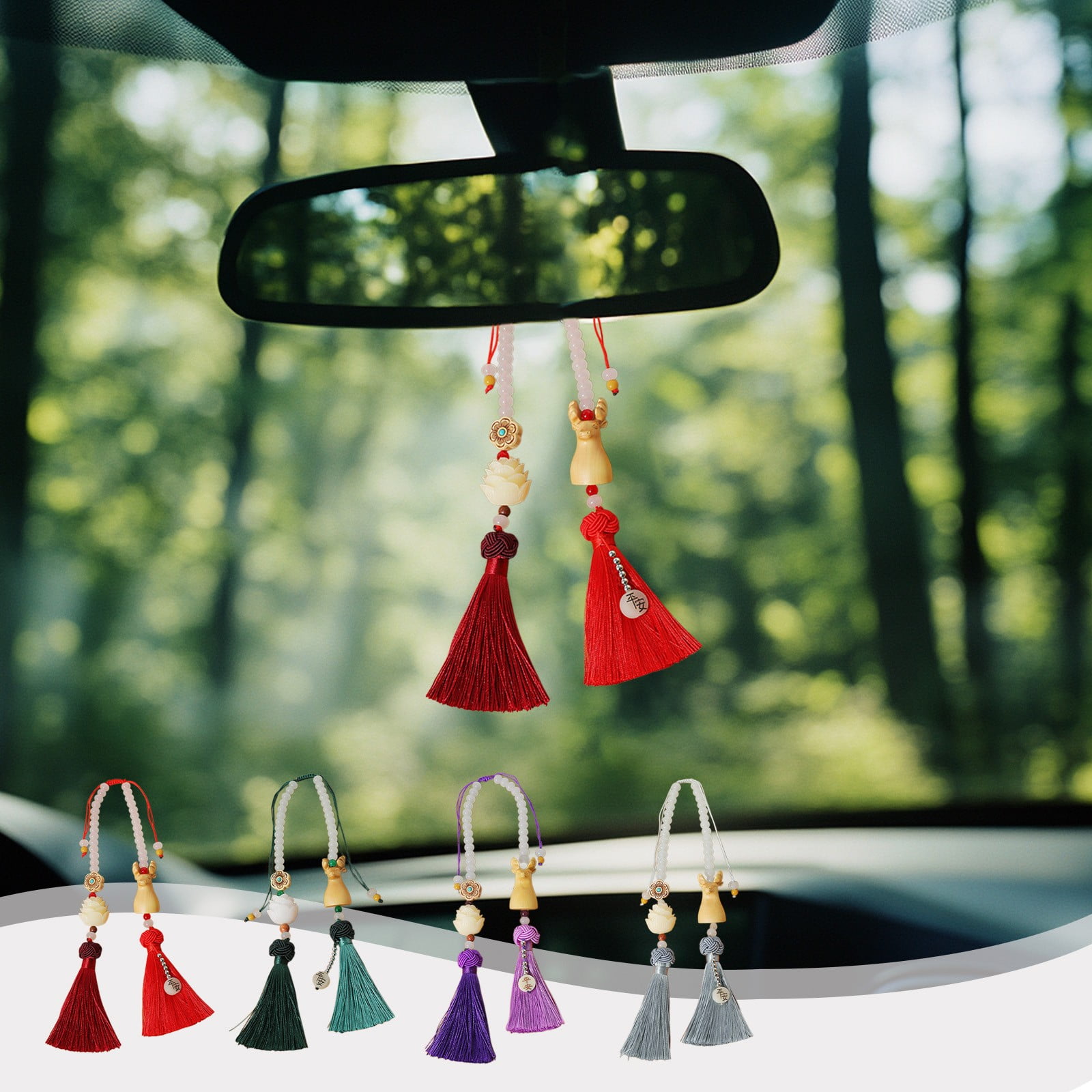 Car Rearview Mirror Pendant | Handwoven Car Interior Decoration ...