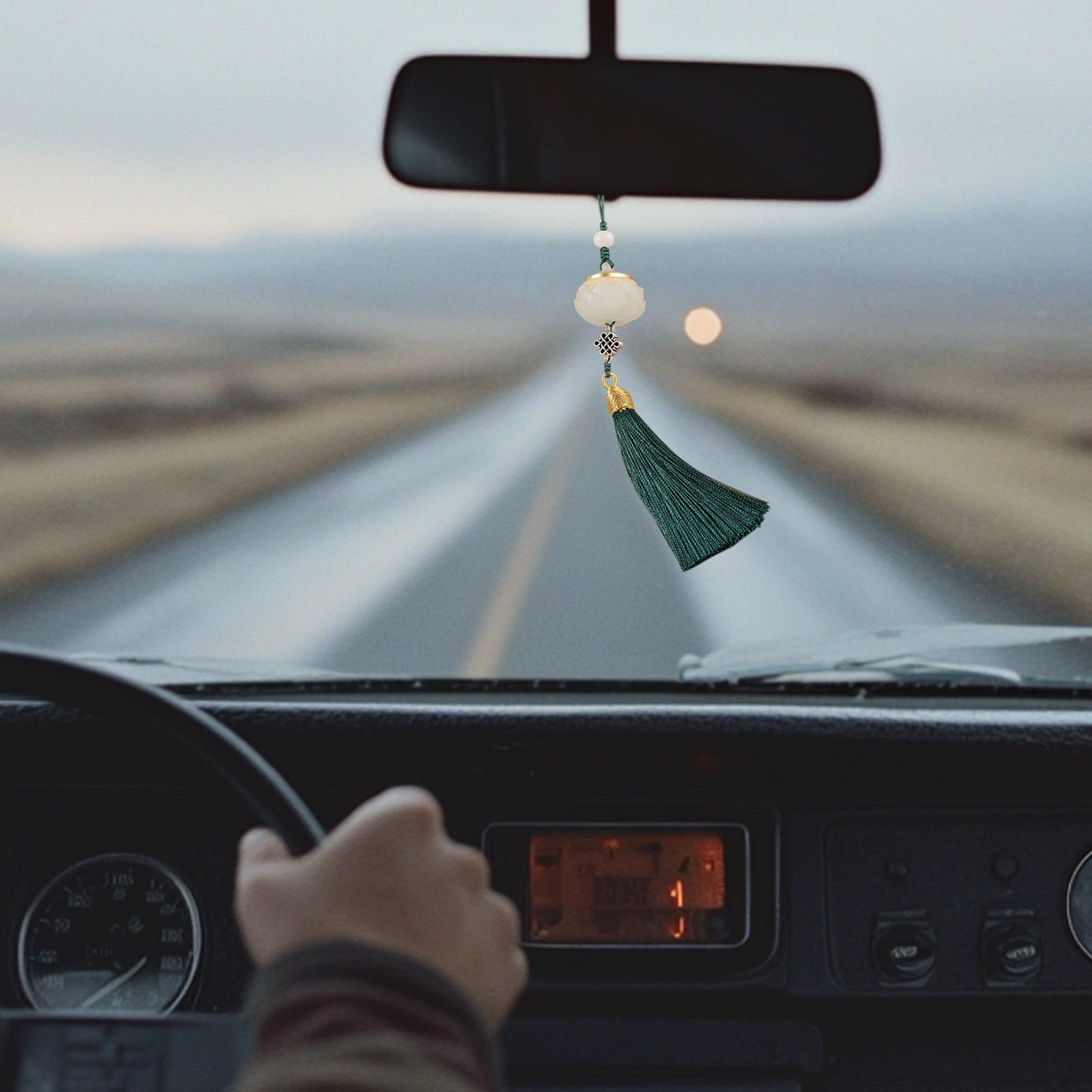 Car Rearview Mirror Pendant | White Decorative Auto Hanging Ornament ...