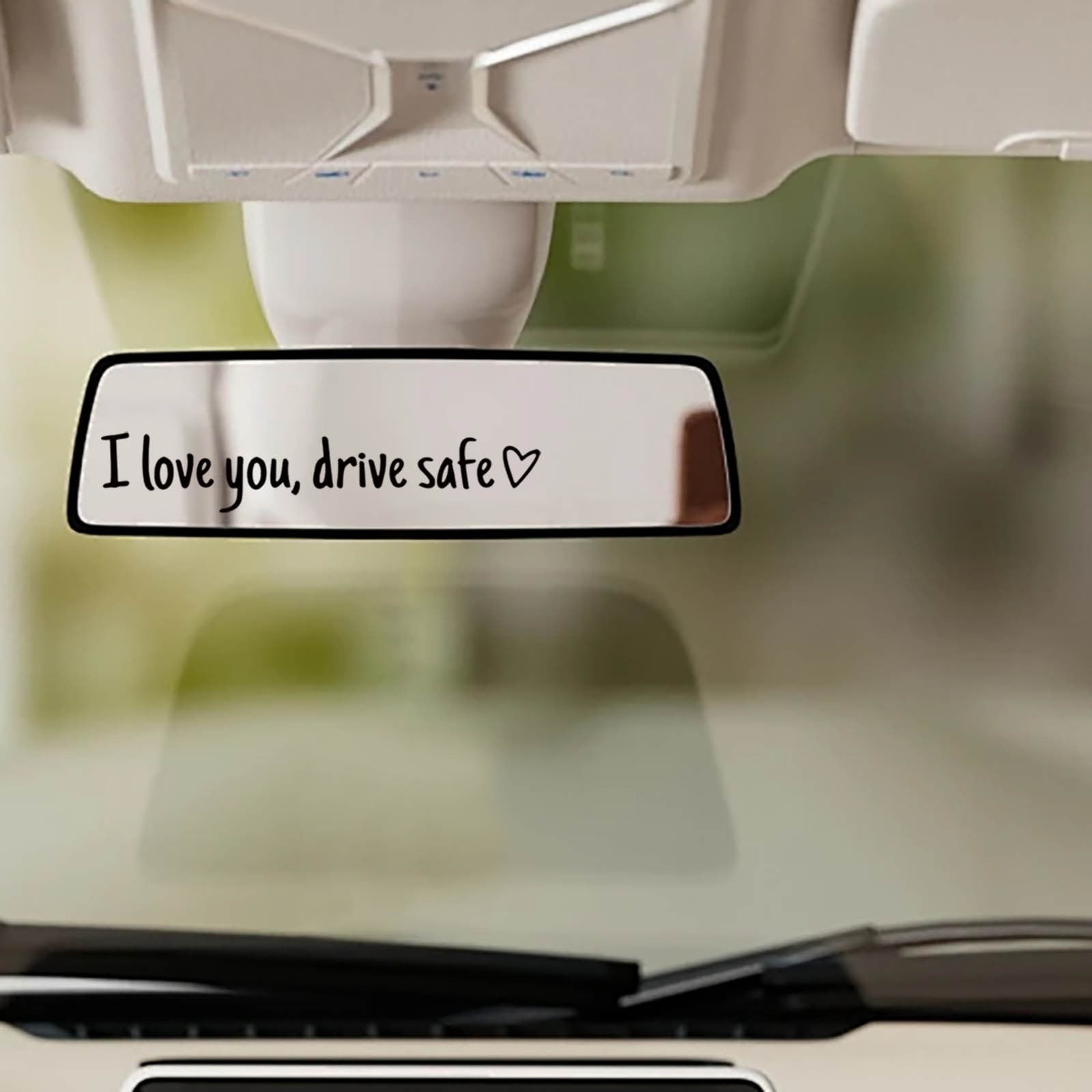 Car Rearview Mirror Vinyl Decal | I Love You Drive Safe Sticker with ...
