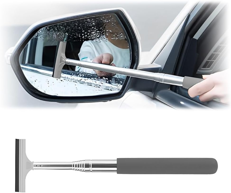 Car Rearview Mirror Wiper, Retractable Auto Glass Squeegee, Water ...