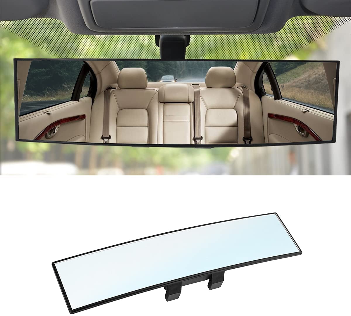 Car Rearview Mirrors, Shock Resistant Interior Clip-on Panoramic Rear ...