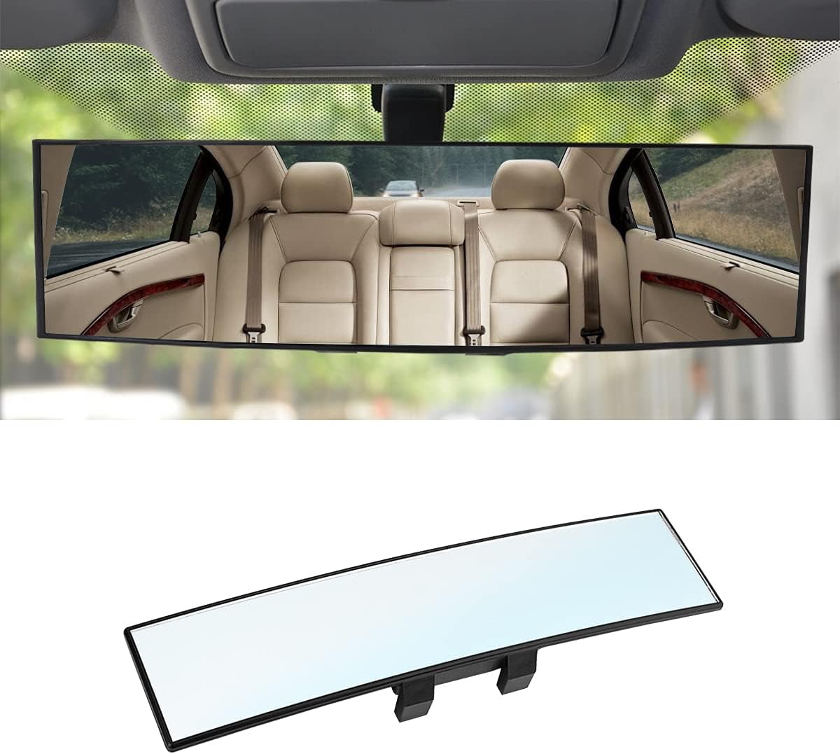 Car Rearview Mirrors, Shock Resistant Interior Clip-on Panoramic Rear ...
