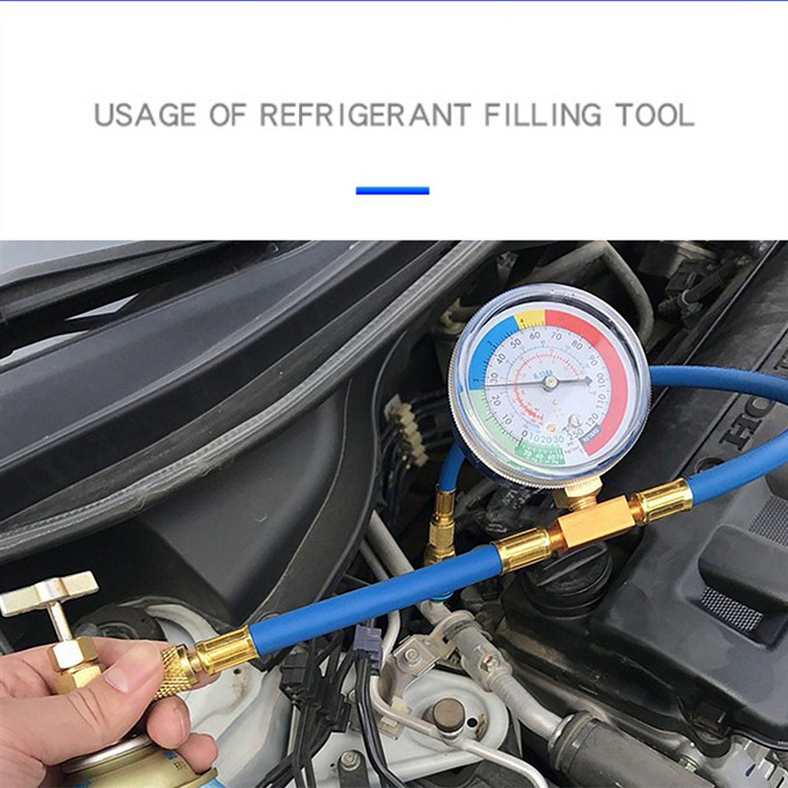 Car Refrigerant Charging Pipe with Measuring Gauge Car Air Conditioner ...