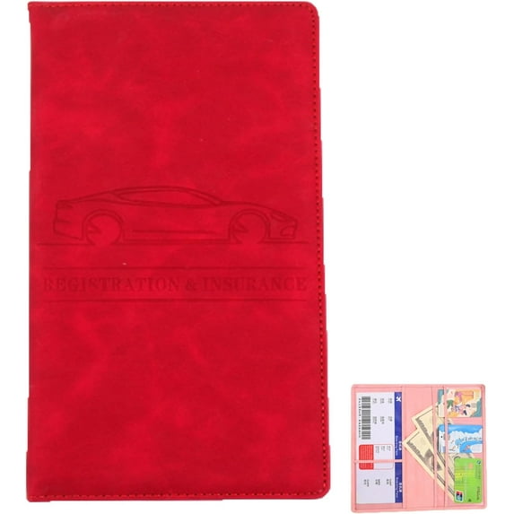 Car Registration and Insurance Card Holder, Leather Car Document Holder ...