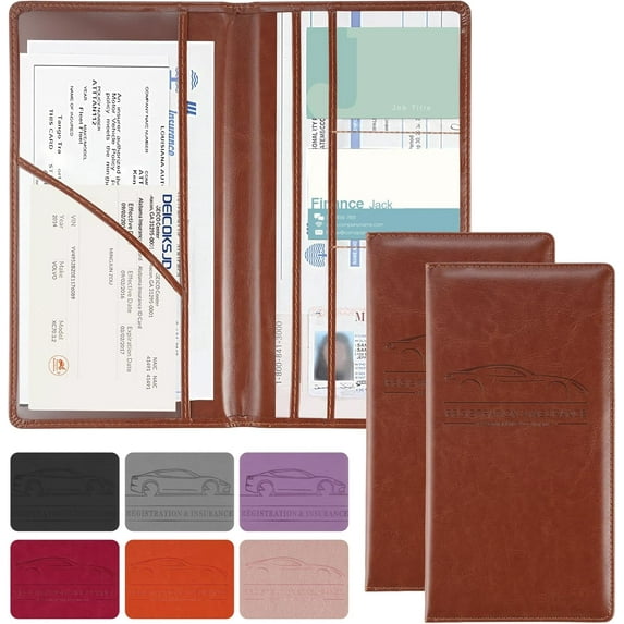 Car Registration & Insurance Card Holder with Magnetic Closure, 6 ...