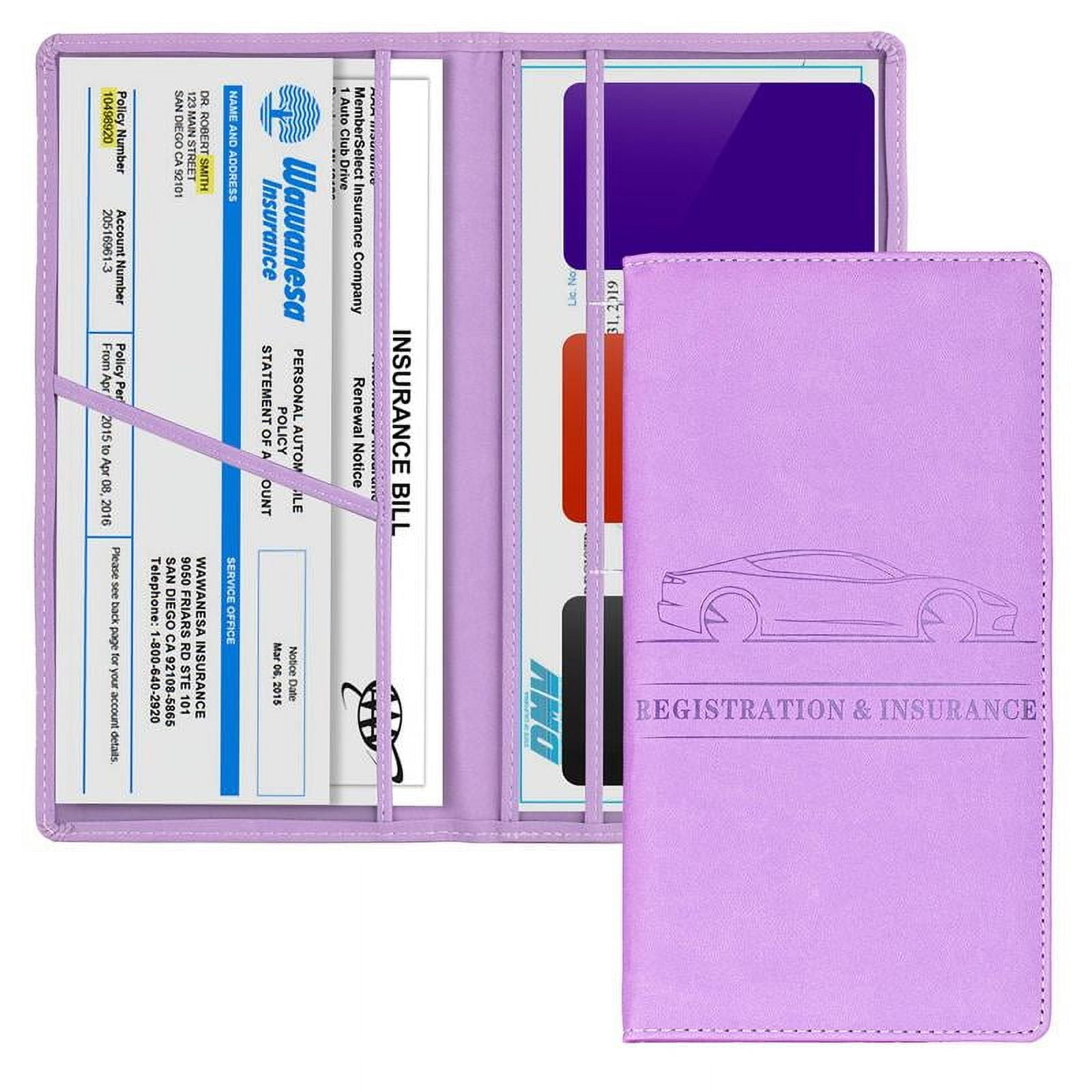 Car Registration & Insurance Card Holder, Magnetic Closure Vehicle ...