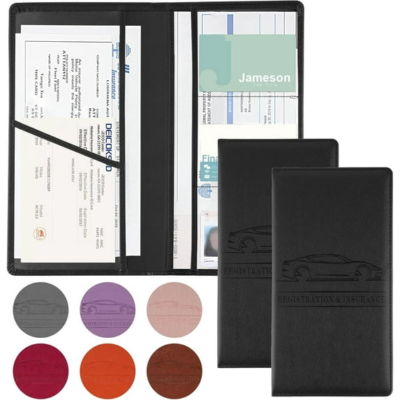Car Registration & Insurance Card Holder, Vehicle Document Organizer ...